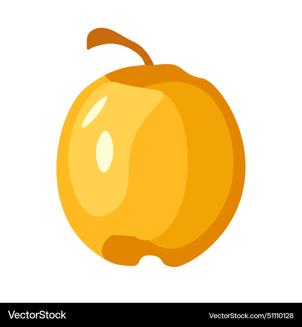 Yellow coconut tree fruit flat icon Royalty Free Vector