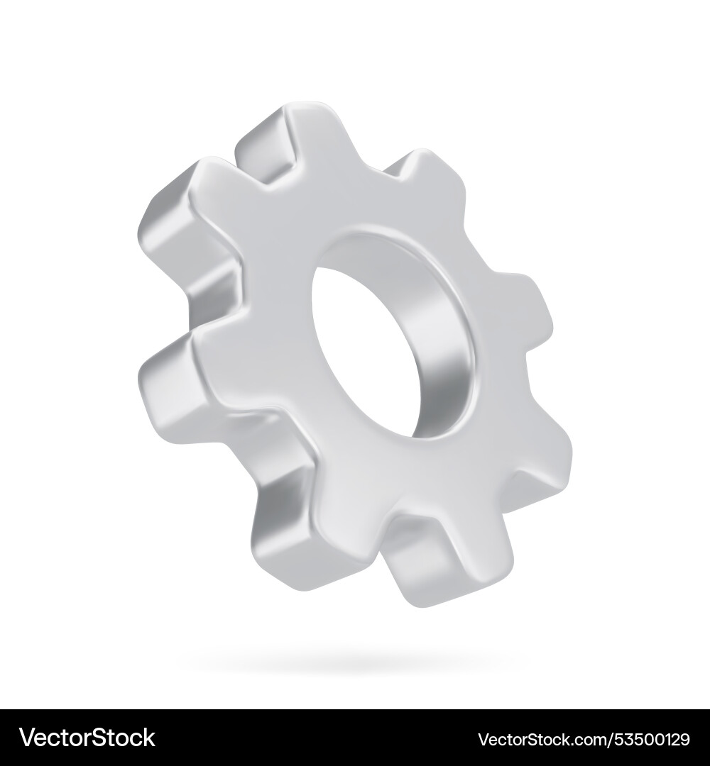 3d realistic gear icon Royalty Free Vector Image