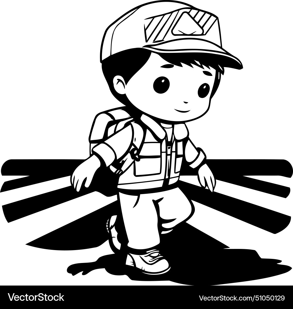 A little boy wearing safety helmet Royalty Free Vector Image