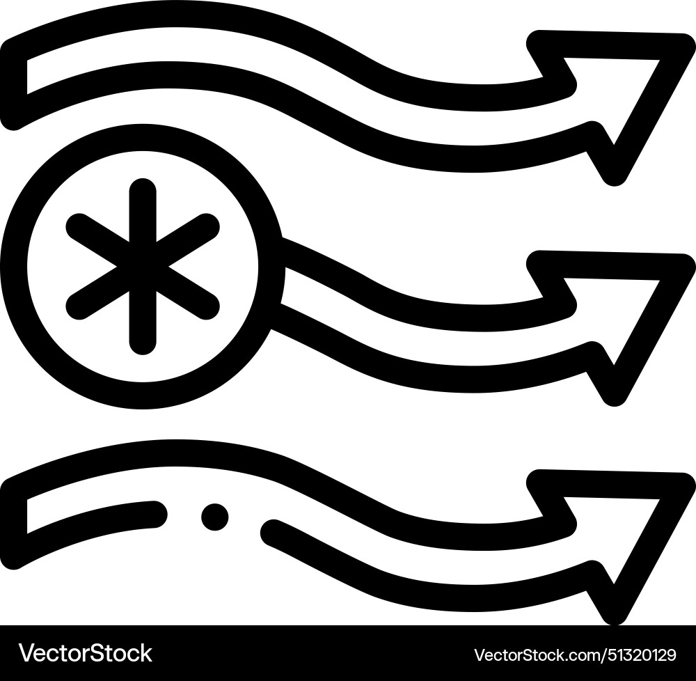 Air flow icon thin linear style design isolated Vector Image