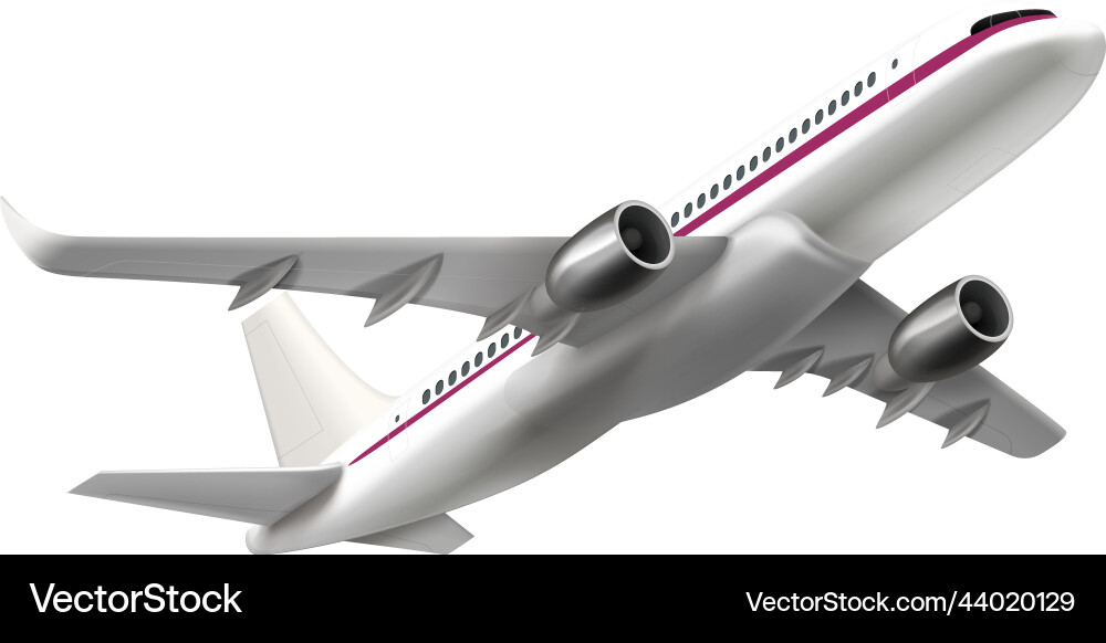 Airplane Flight - Realistic Jet Royalty Free Vector Image