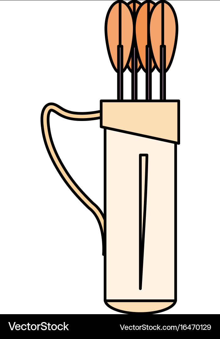 Archery quiver isolated Royalty Free Vector Image