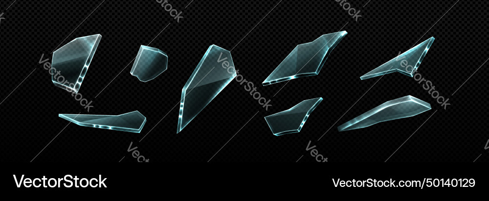 Broken glass shatter and piece Royalty Free Vector Image