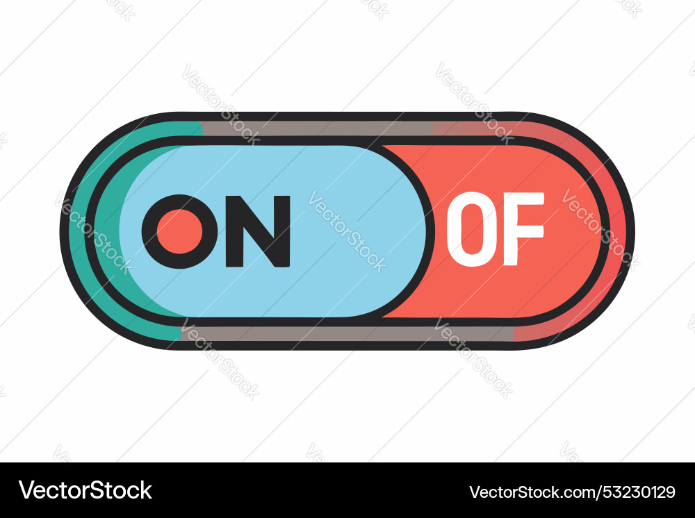 Buttons-to-turn-on-and-off-function-isolated-on Vector Image