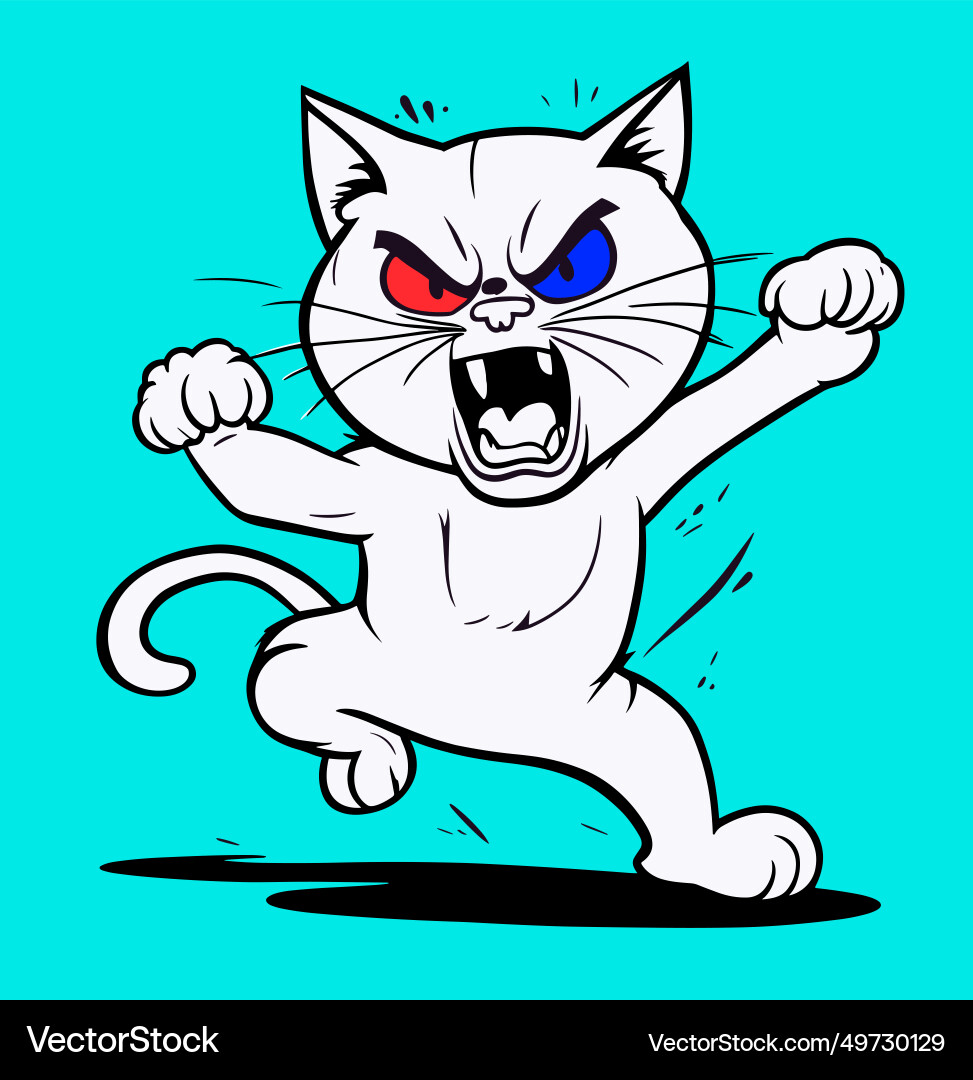 Cat angry cartoon Royalty Free Vector Image - VectorStock