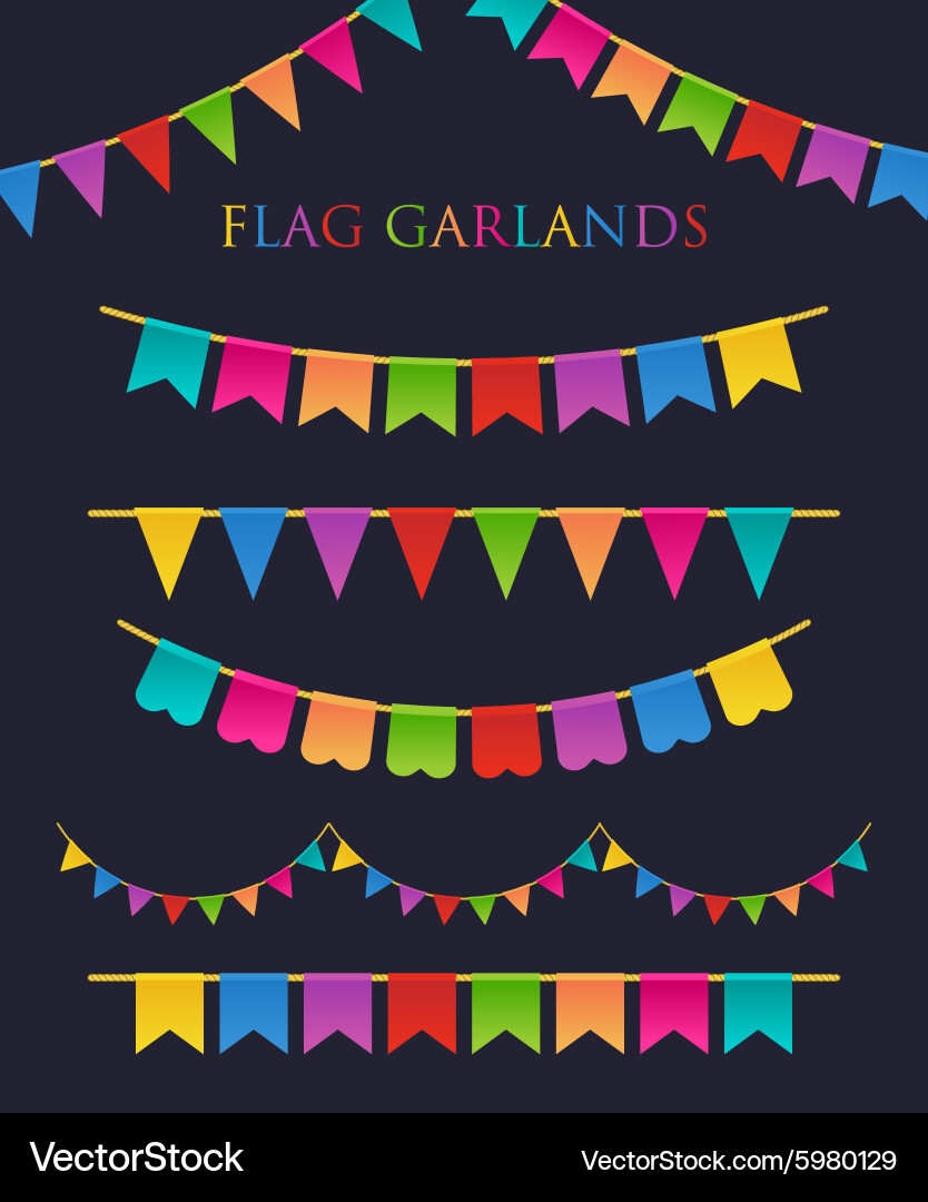 Colorful garlands Royalty Free Vector Image - VectorStock