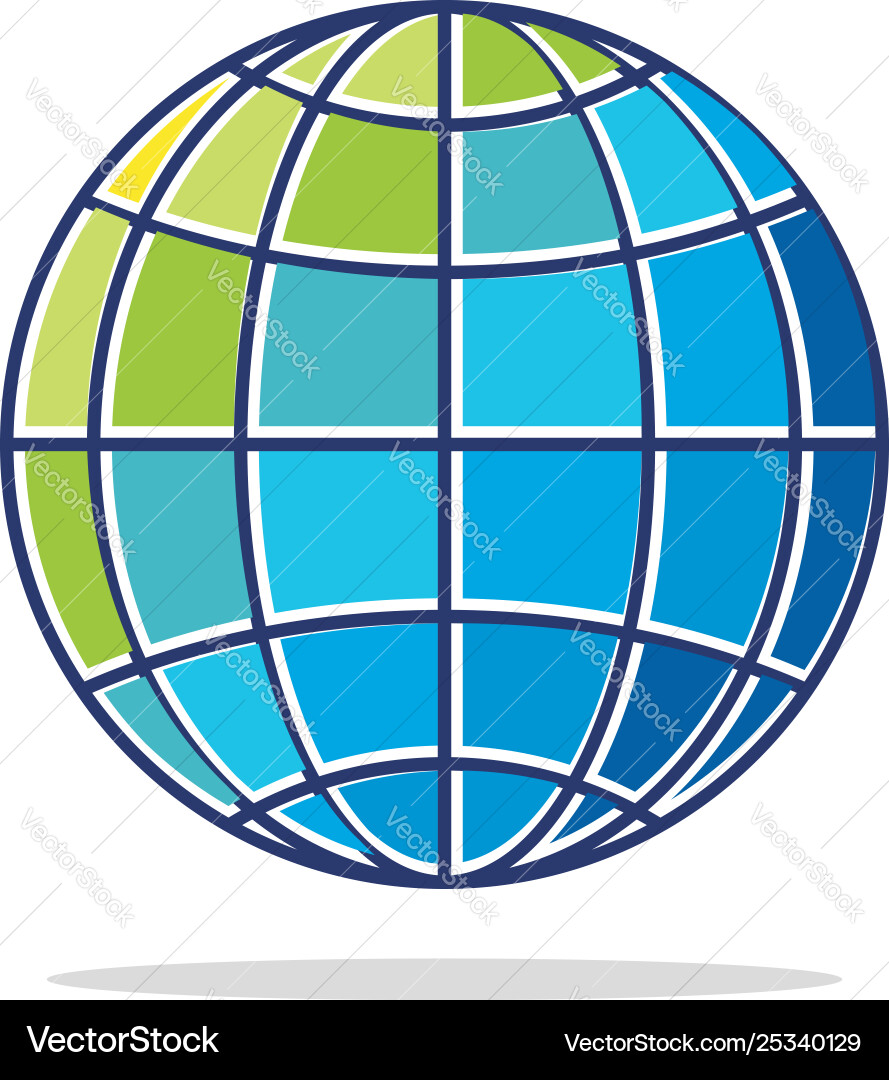 Colorful globe logo template Royalty Free Vector Image