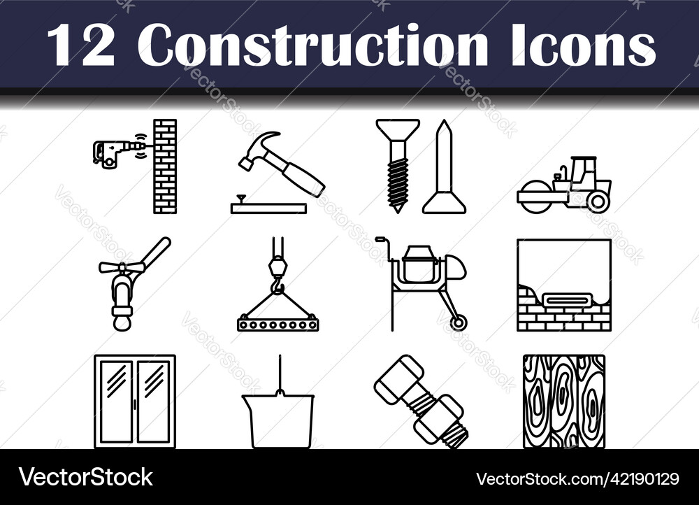 Bau Icon Set Lizenzfreies Vektorbild - VectorStock