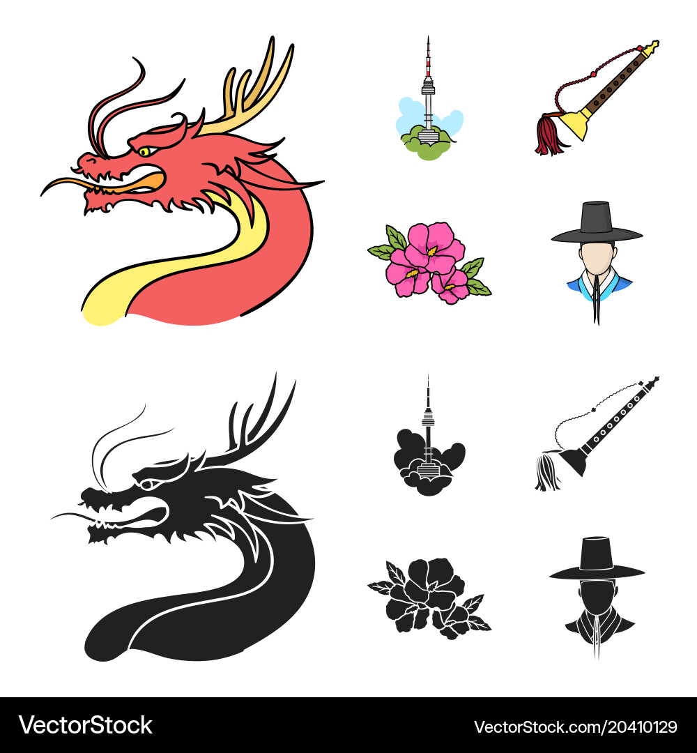 Dragon with mustache seoul tower national Vector Image