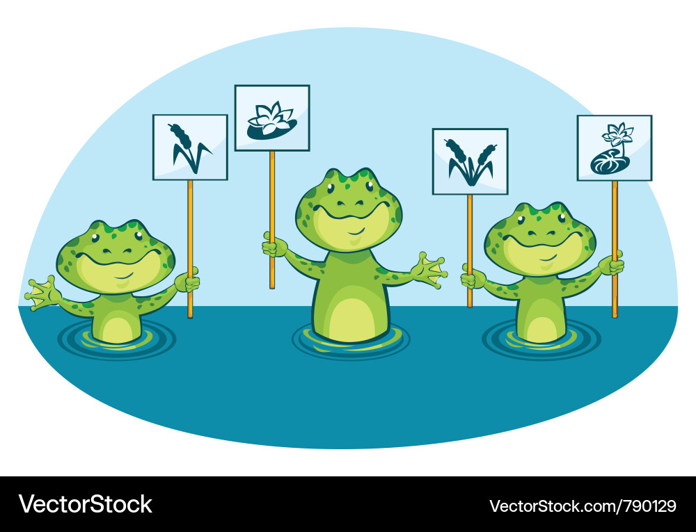 Eco frogs signs Royalty Free Vector Image - VectorStock