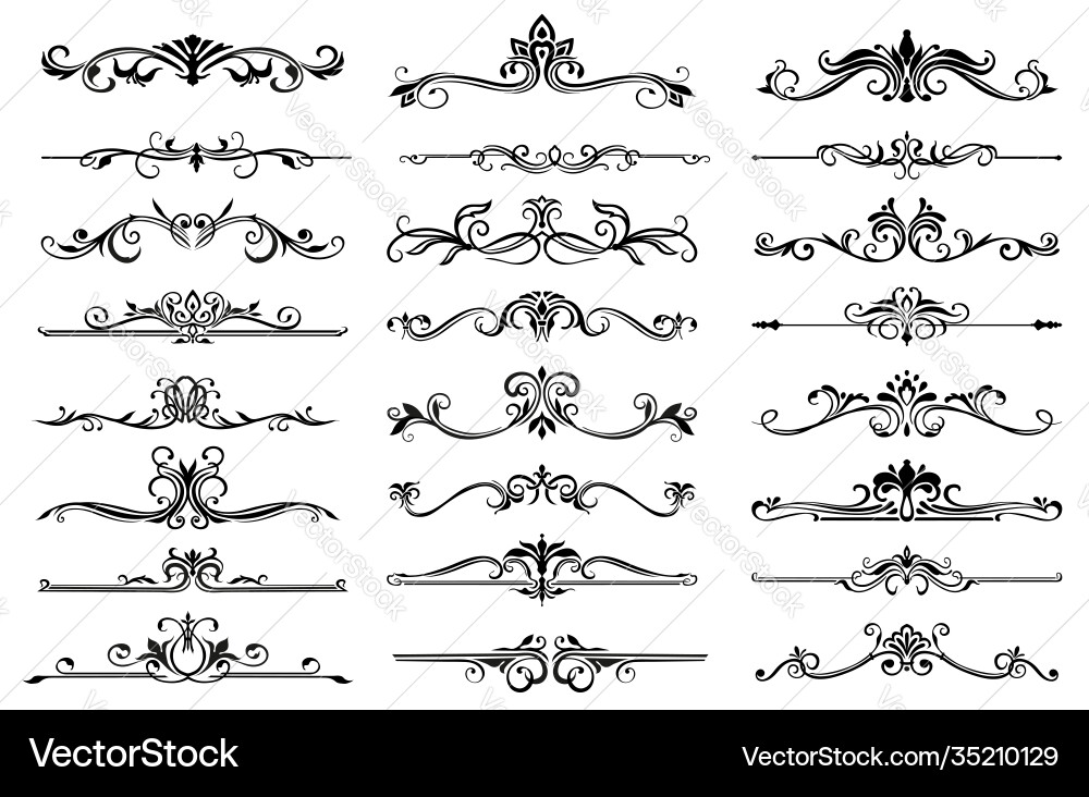 Floral Frame Border Elements Royalty Free Vector Image