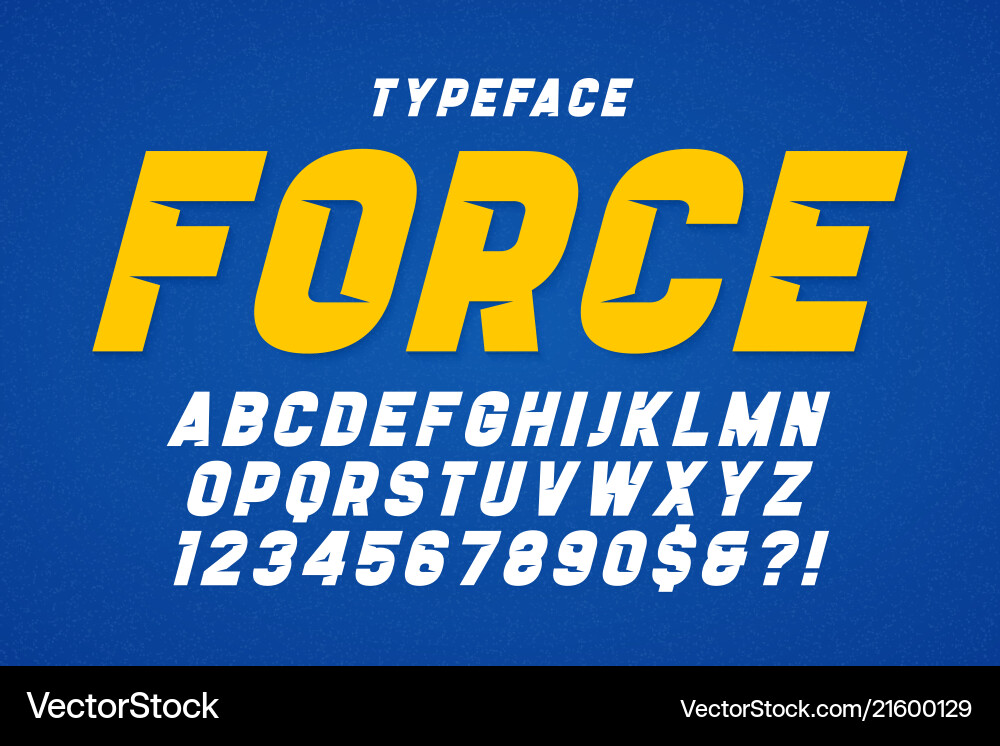 Force heavy display font design swatches color Vector Image