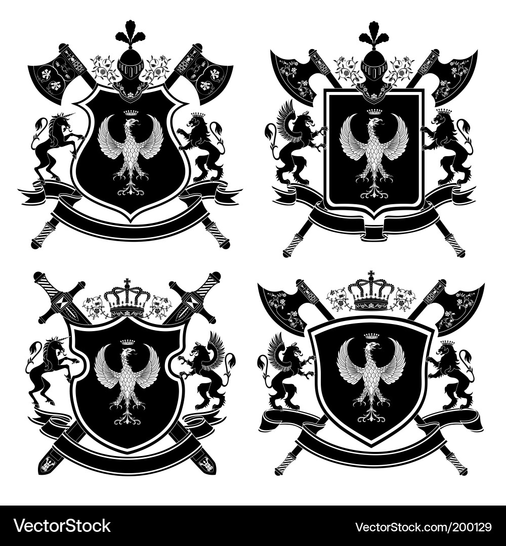 Heraldic Shield Emblem Royalty Free Vector Image