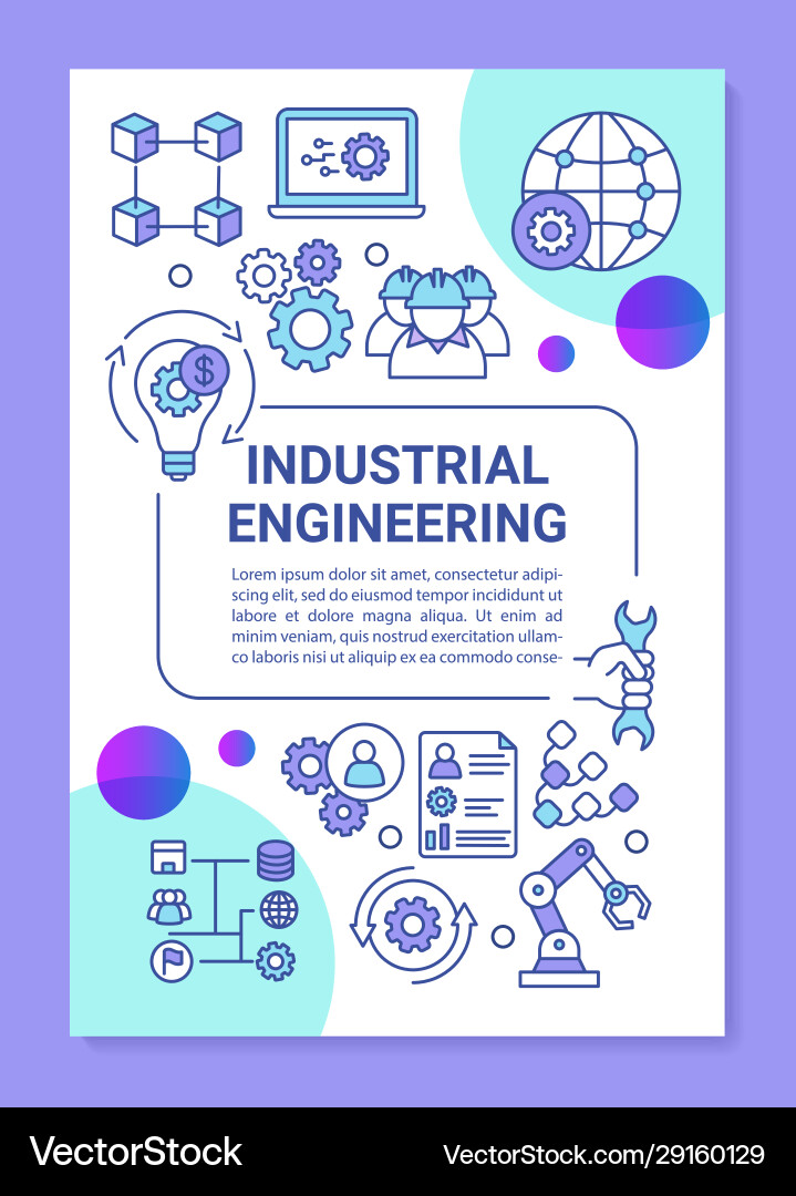 Industrial engineering brochure template layout Vector Image
