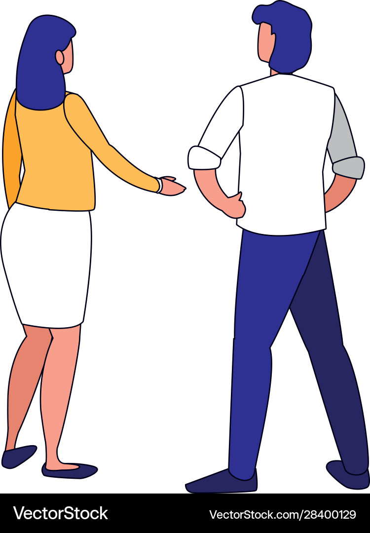 Isolated woman and man avatar back Royalty Free Vector Image