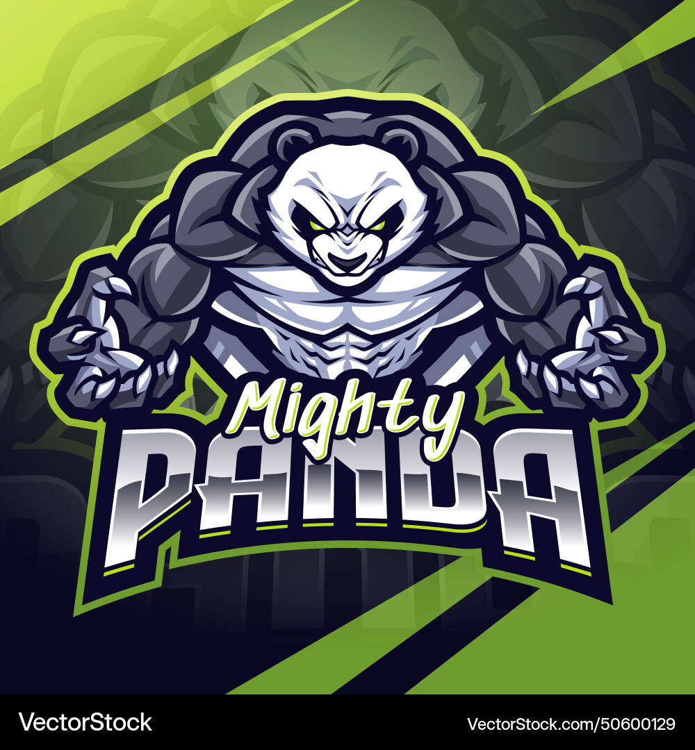Mighty panda esport mascot logo design Royalty Free Vector