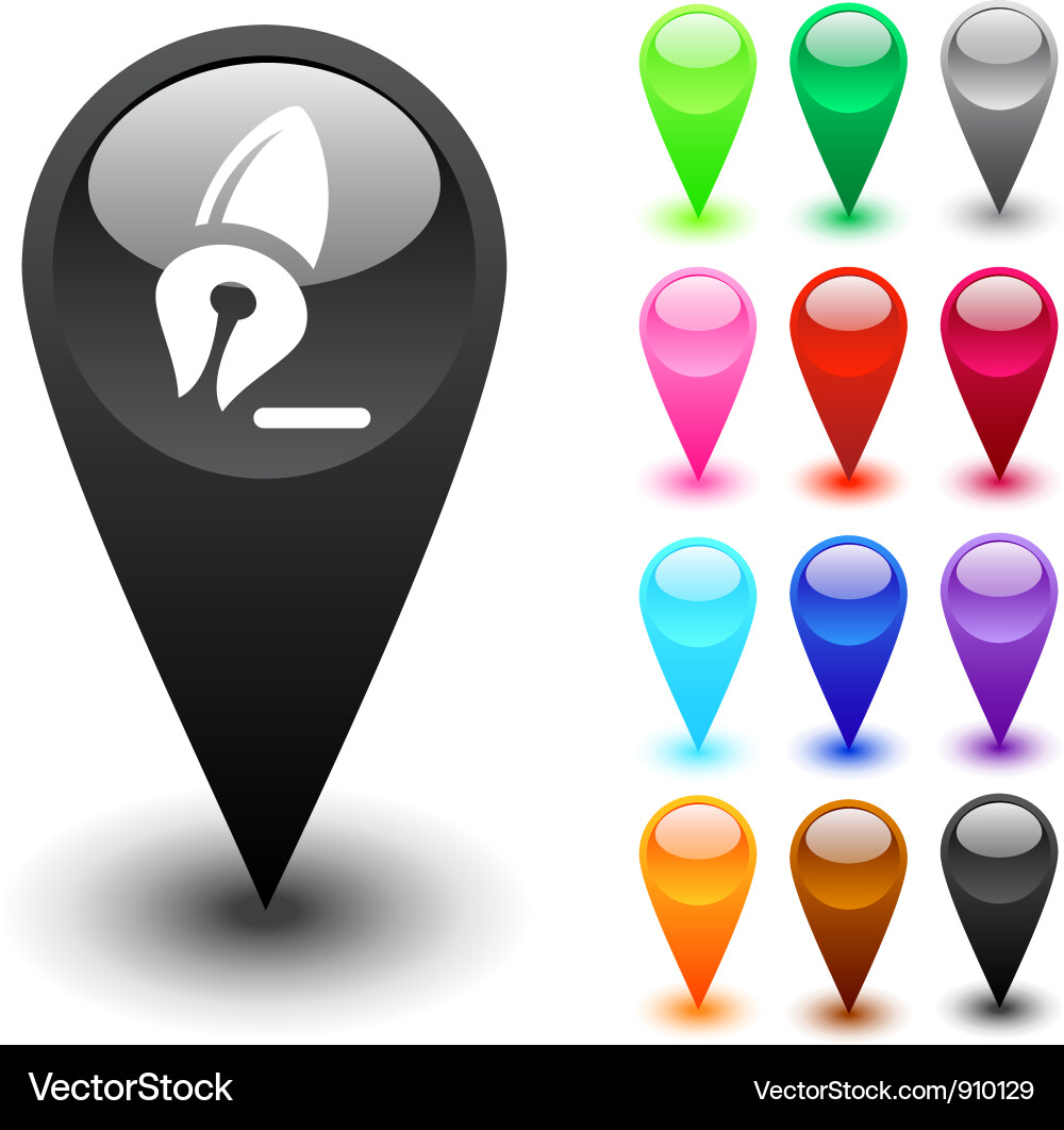Pen button Royalty Free Vector Image - VectorStock