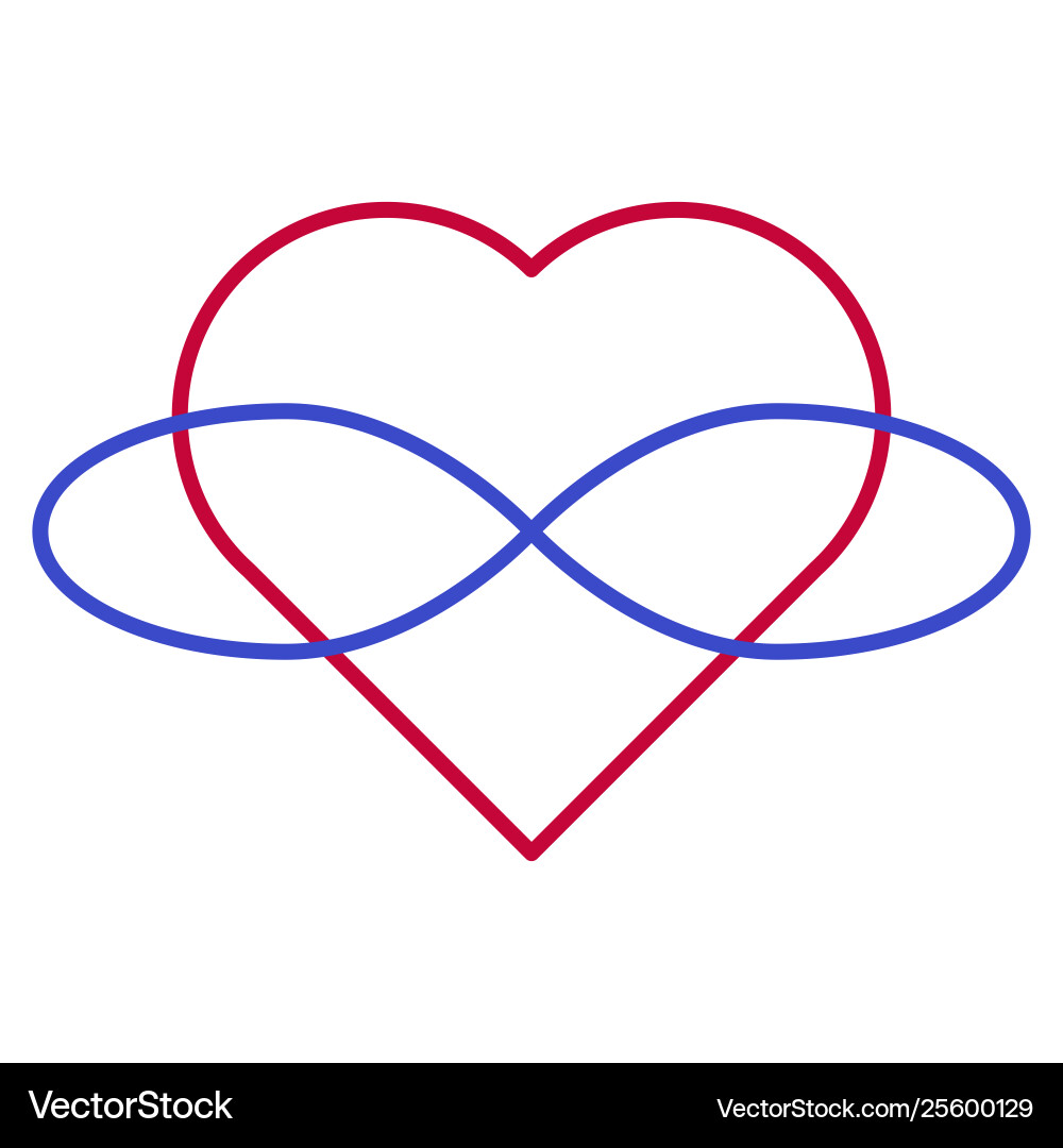 Polyamory Heart & Infinity Symbol Royalty Free Vector
