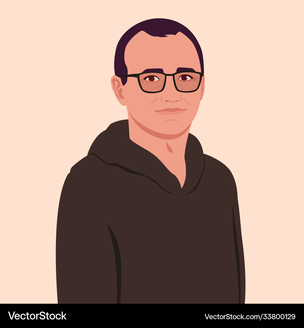 Portrait a man with receding hairline Royalty Free Vector
