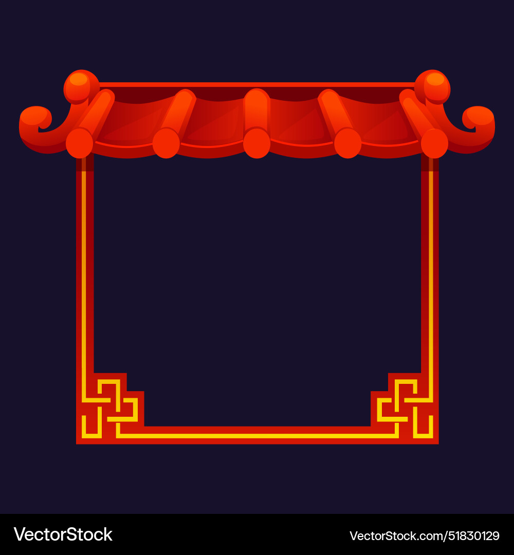 Red chinese frames with roof Royalty Free Vector Image