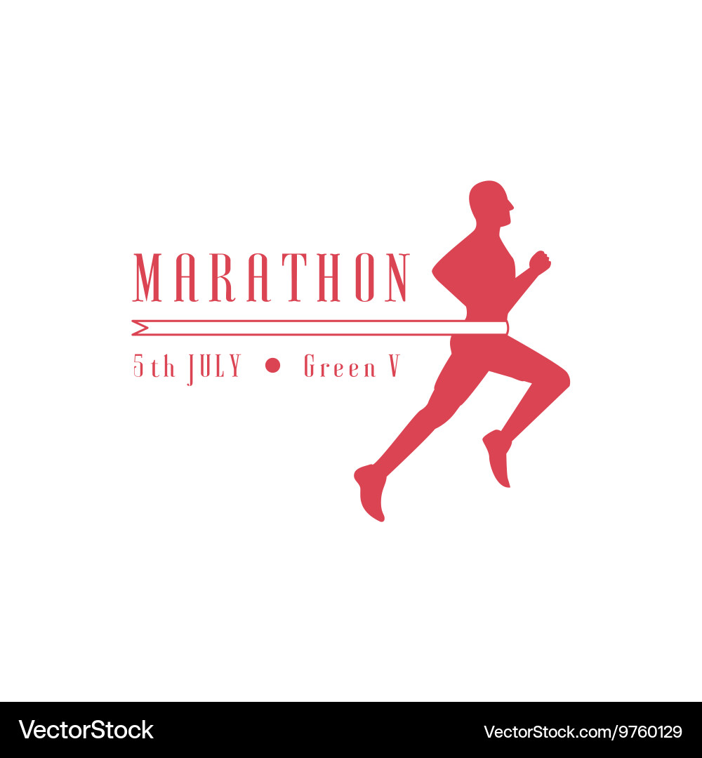 Running club label design Royalty Free Vector Image