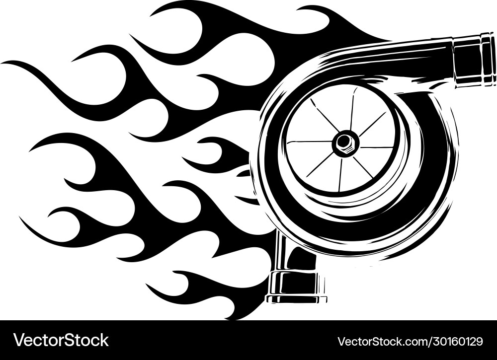 Turbocharger icon silhouette Royalty Free Vector Image