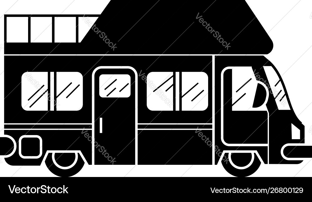 Vacation motorhome icon simple style Royalty Free Vector