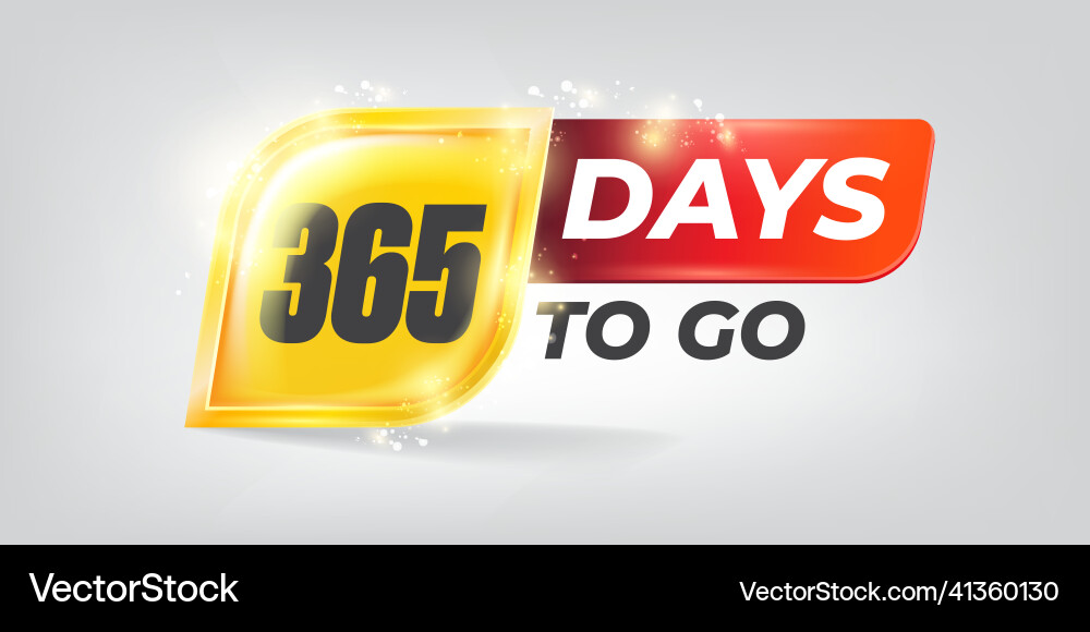 365 days to go countdown horizontal banner design Vector Image