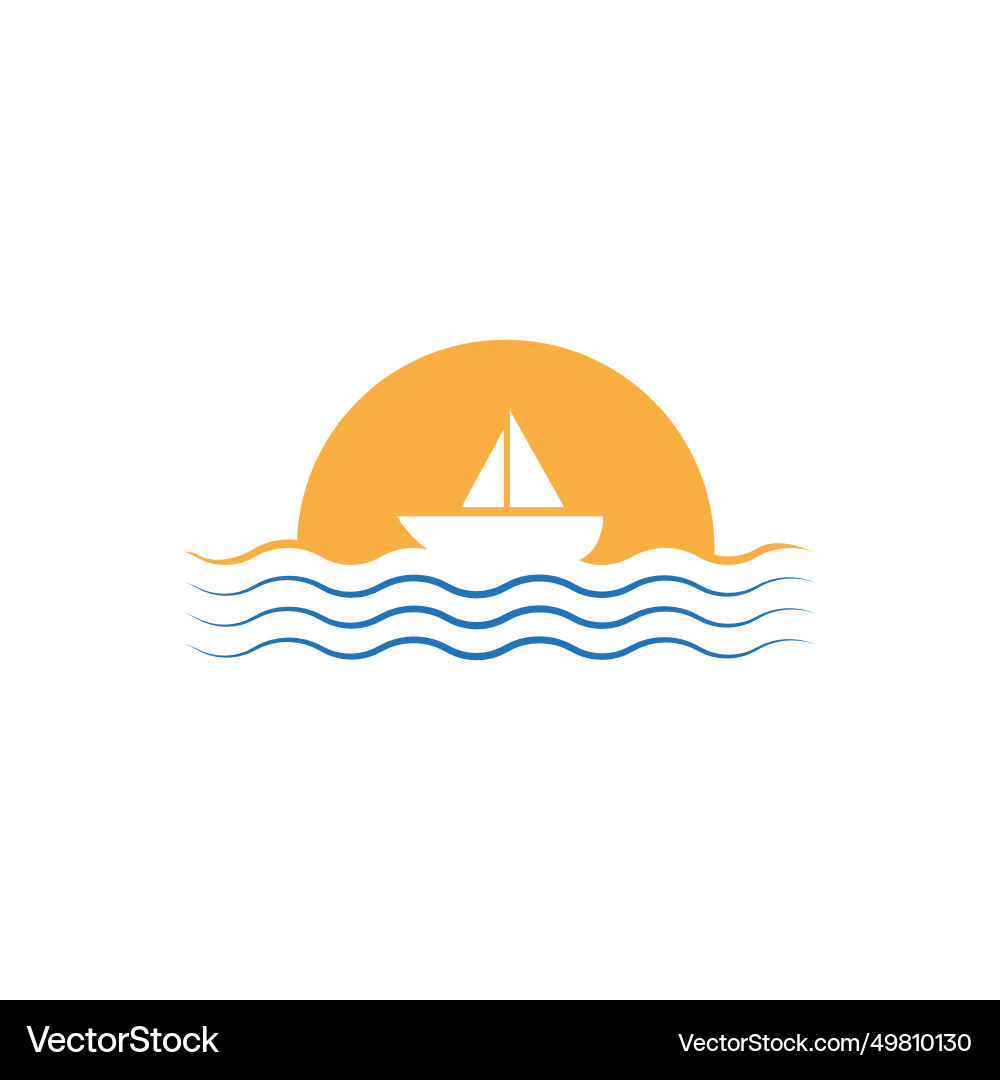 Boat sailing logo design Royalty Free Vector Image