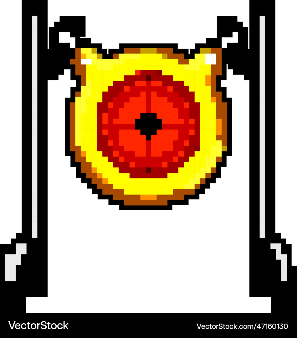 Bullseye shooting target game pixel art Royalty Free Vector