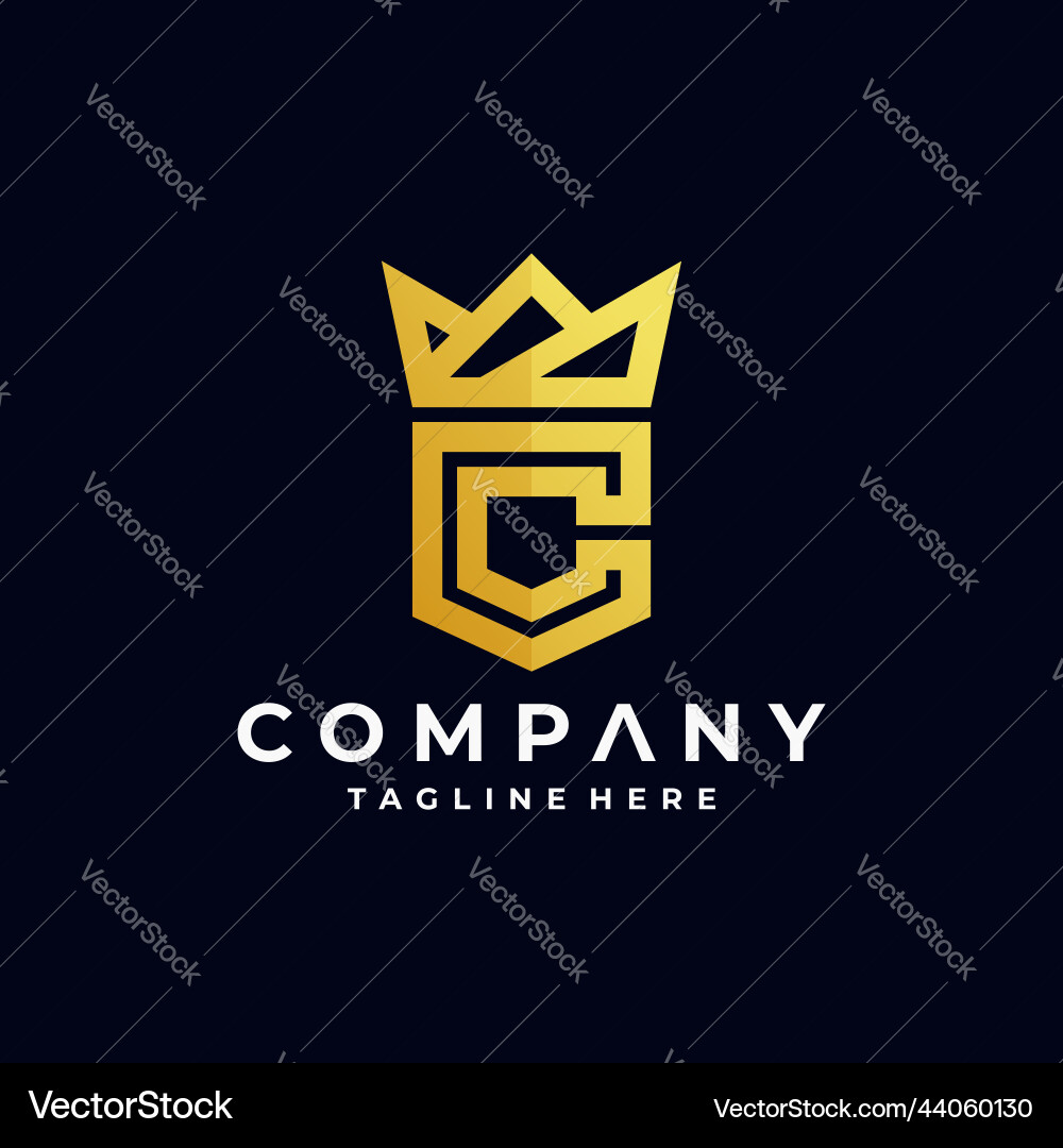 C crown logo icon letter Royalty Free Vector Image