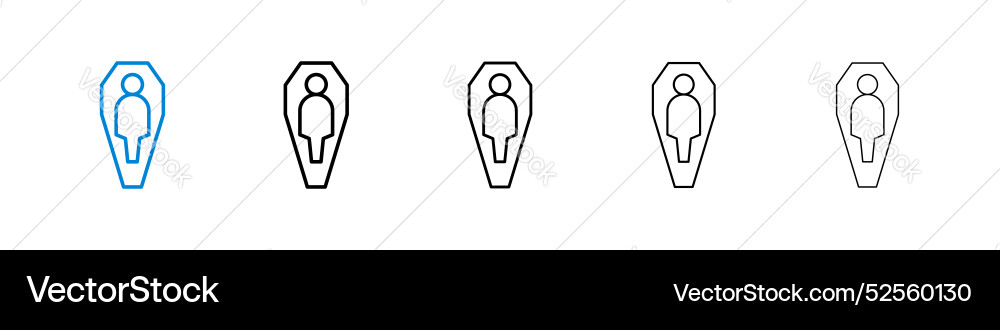 Dead icon set on white background Royalty Free Vector Image