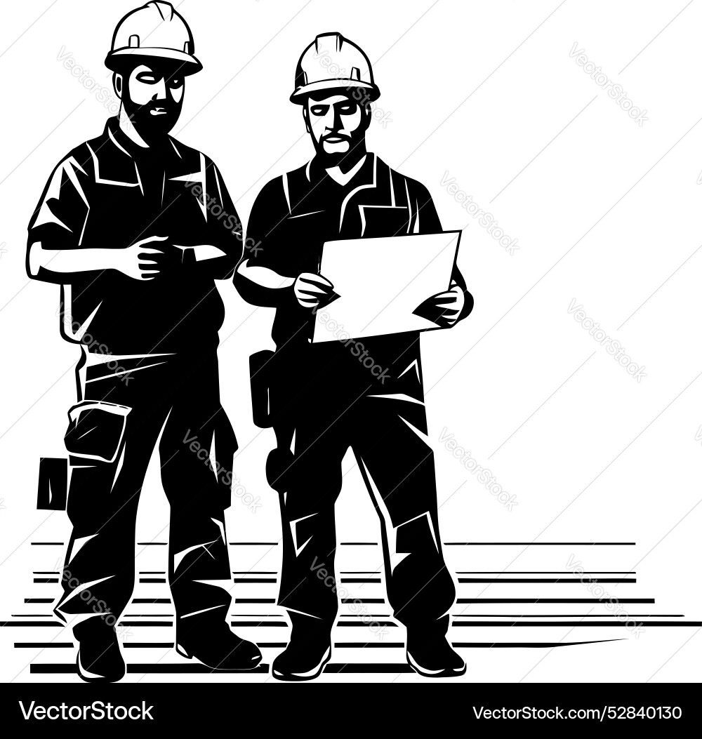 Designing duo engineer paper logo engineering Vector Image