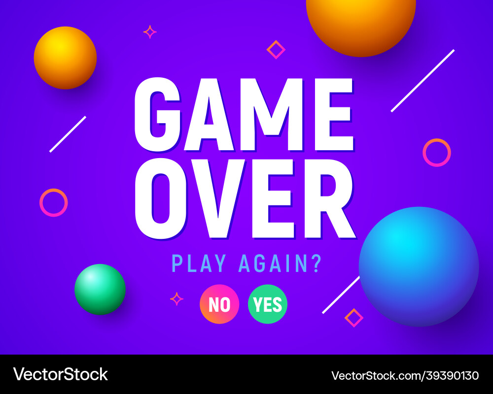 Spiel über Bildschirm Hintergrund Lizenzfreies Vektorbild