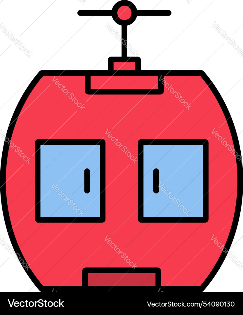Gondola line filled icon design Royalty Free Vector Image