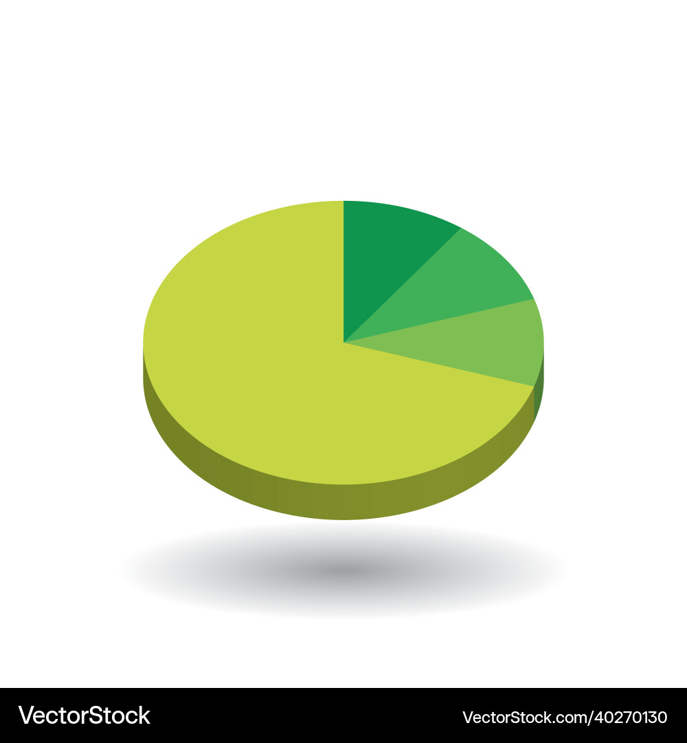 Green pie chart design element Royalty Free Vector Image