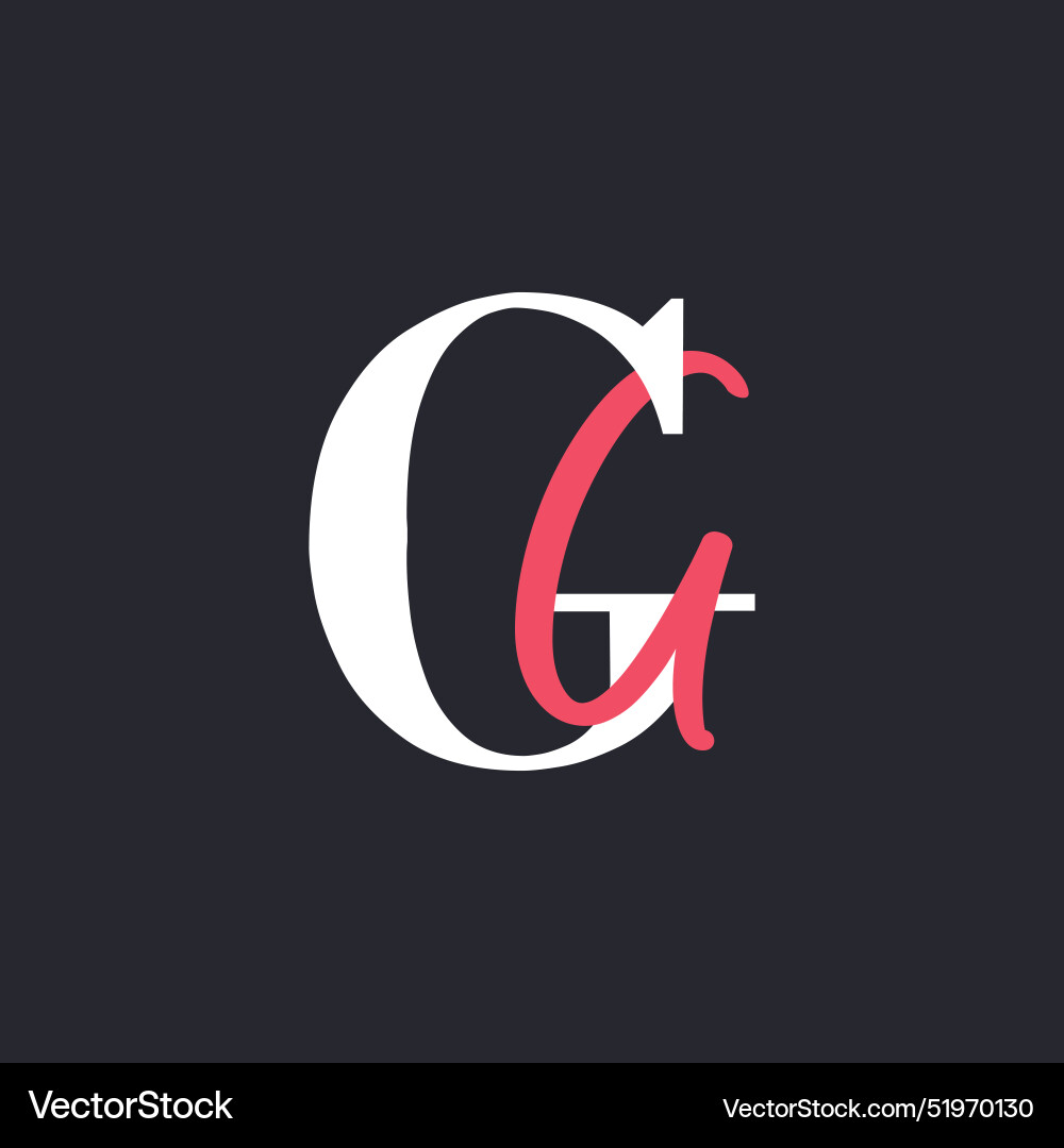 Letter gg logo perfectly blended initials Vector Image