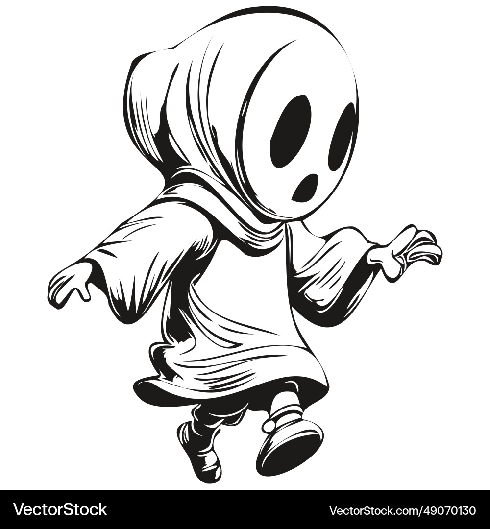 Malevolent hand-drawn image for spooky haunting Vector Image