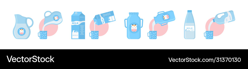 Milk dairy products Royalty Free Vector Image - VectorStock