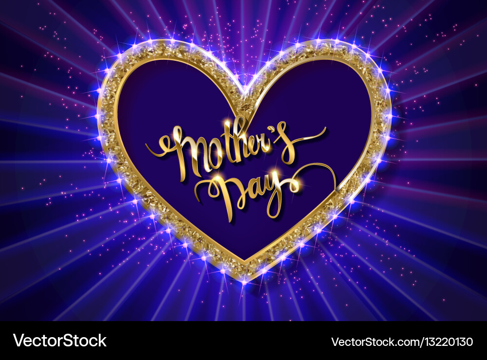 Mothers day typographic card blue version Vector Image