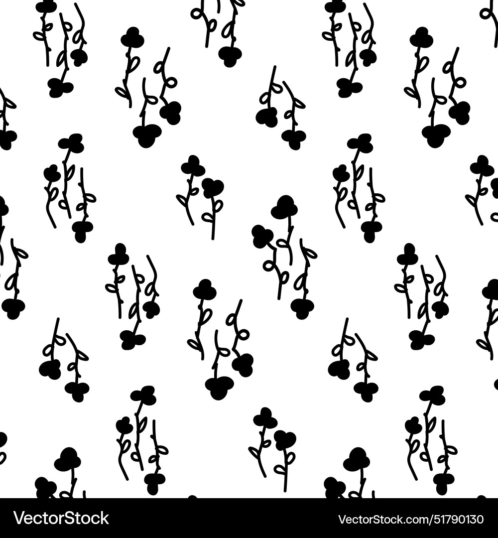 Pattern with abstract plants Royalty Free Vector Image