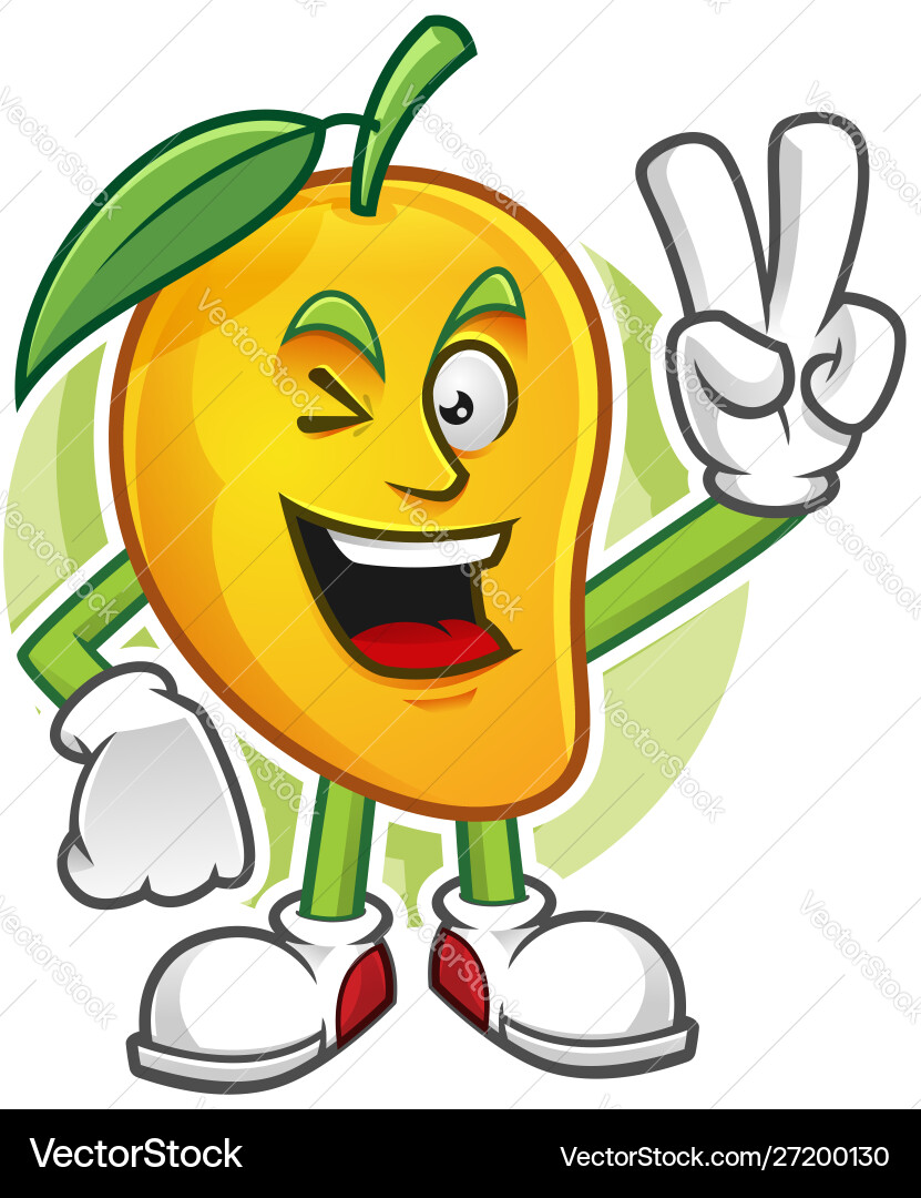 Peace mango character Royalty Free Vector Image