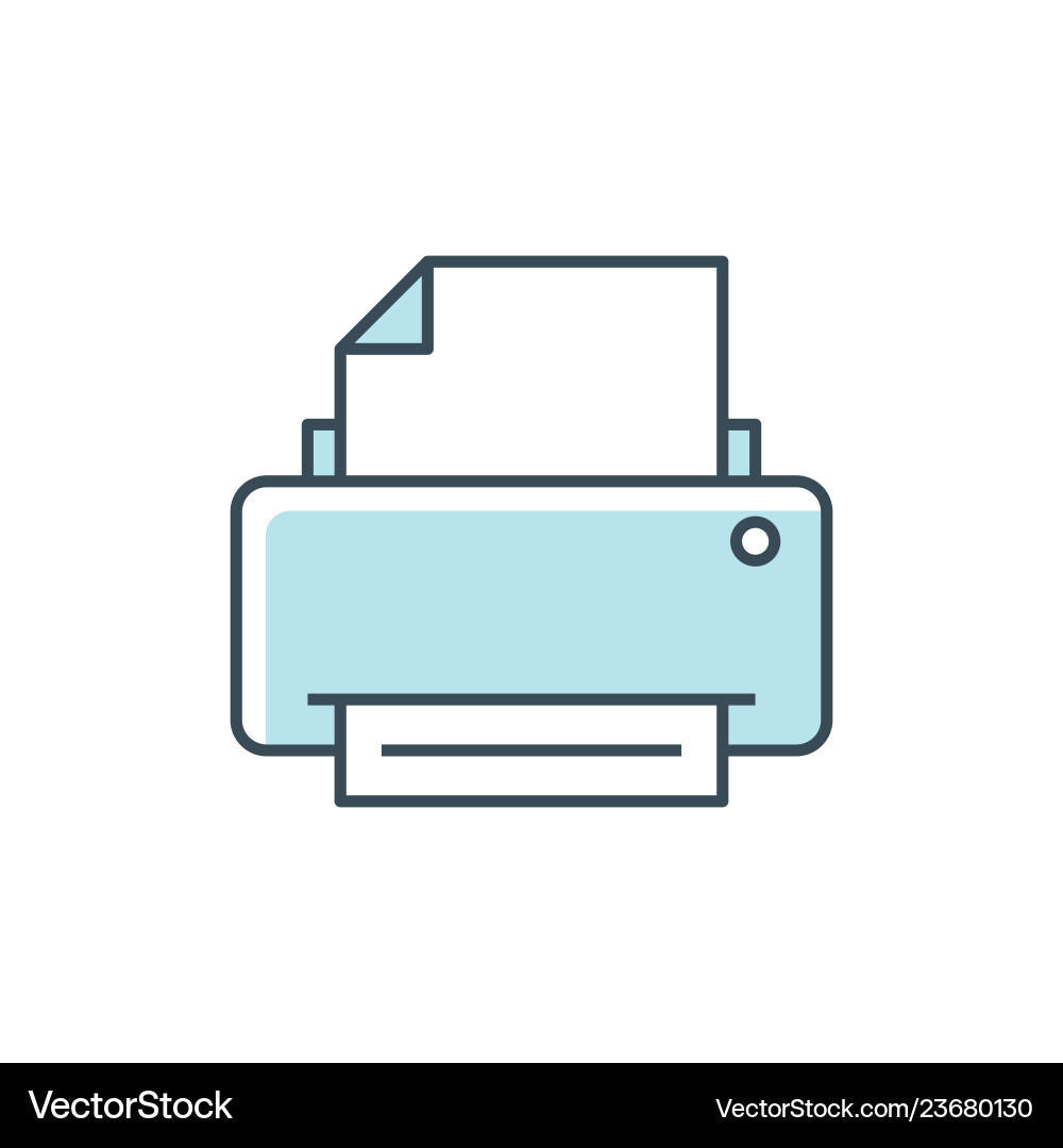 Printer color line icon Royalty Free Vector Image
