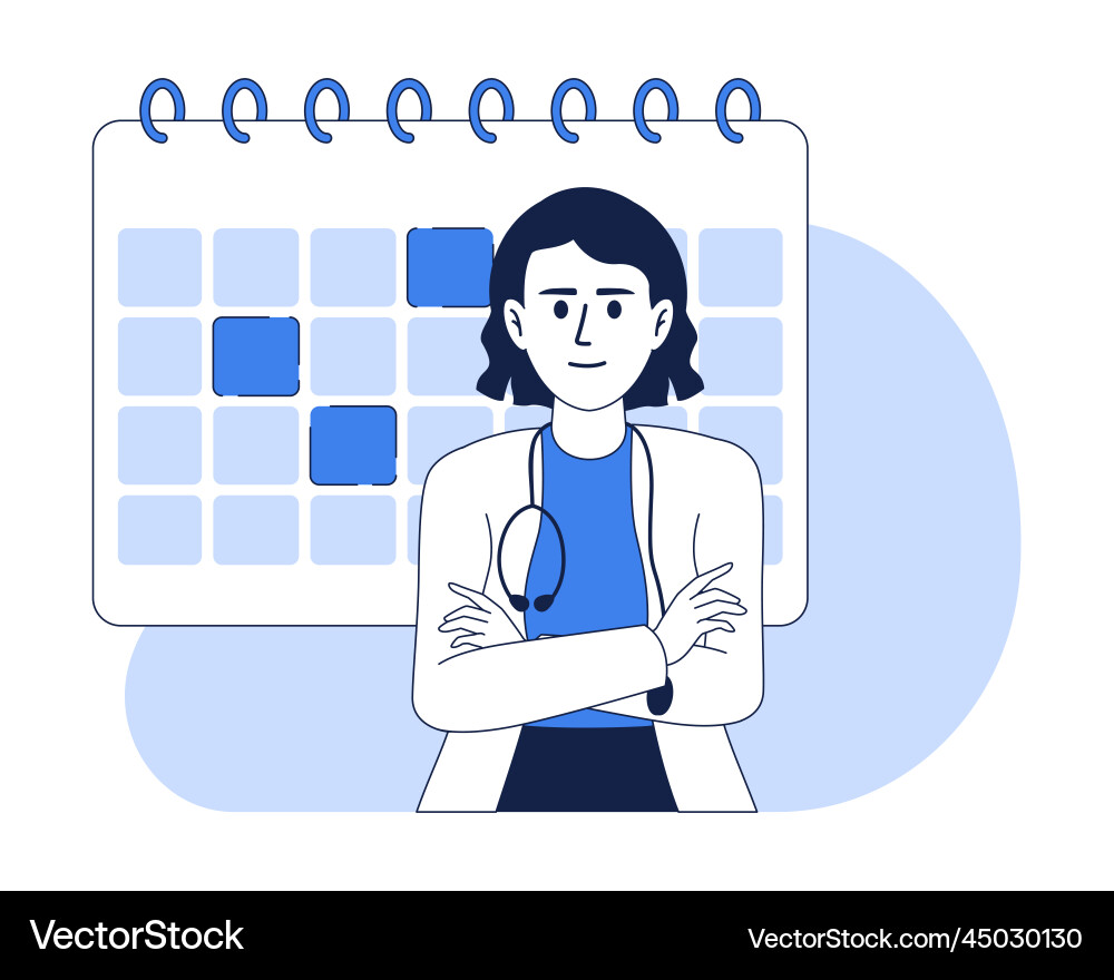 Regular medical examination 2d isolated linear Vector Image