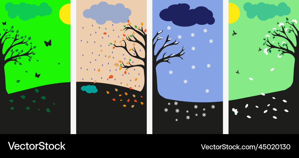 Seasons set Royalty Free Vector Image - VectorStock