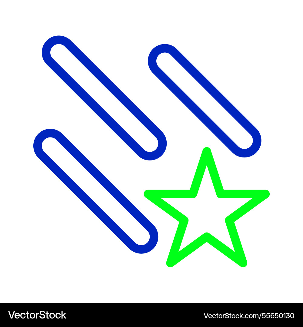 Stylized shooting star graphic design Royalty Free Vector