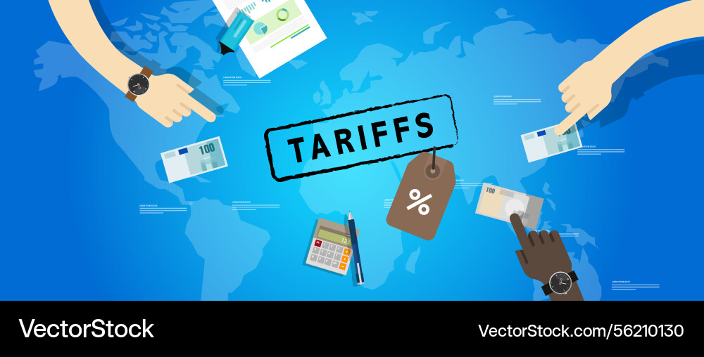 Tariff world trade transaction import tariffs Vector Image