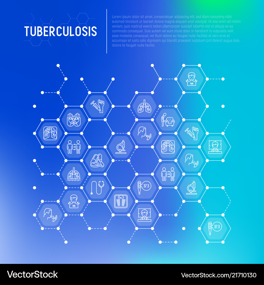 Tuberculosis concept in honeycombs Royalty Free Vector Image