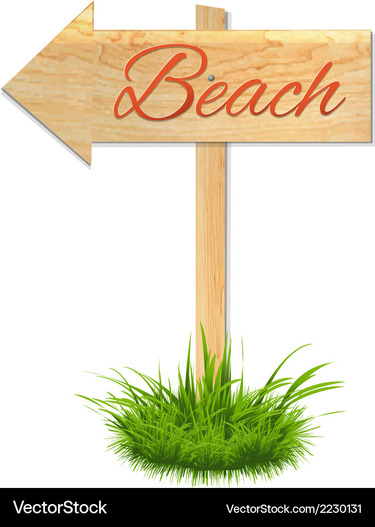 Beach wooden board Royalty Free Vector Image - VectorStock