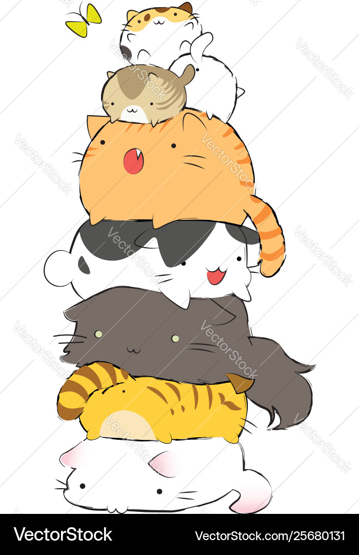 Cute Cat Pyramid Royalty Free Vector Image - VectorStock